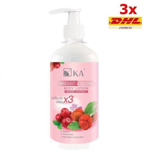 3x KA BRIGHT & GLOW BODY LOTION white skin Bright radiant bouncy aura ...