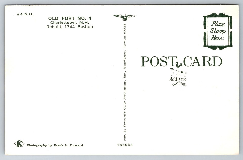 Old Fort No. 4. Charlestown, New Hampshire Postcard. | eBay