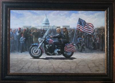 Jon McNaughton Donald Trump Maga Ride Motorcycle S/N Canvas Art Print ...