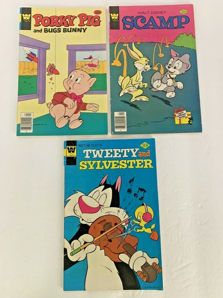 Lot of 9 Whitman Comics porky pig Scamp Daffy Duck Woody V/G-V/F ...