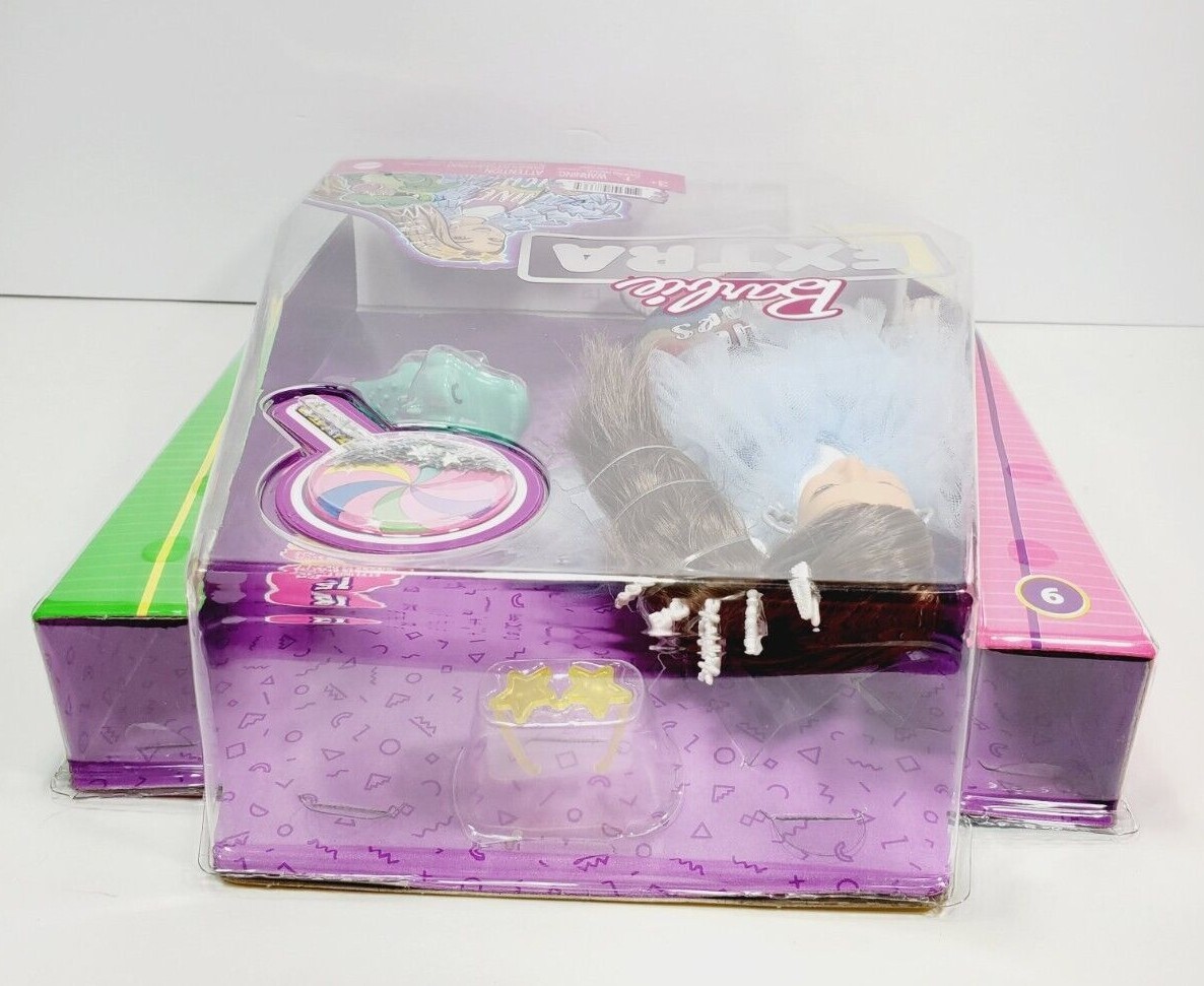 NEW 2020 Barbie Extra Doll #9 Blue Ruffled Jacket /Pet Crocodile Mattel ...