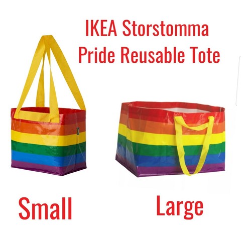 IKEA Storstomma Small or Large Pride Bag Rainbow Reusable Shopping Tote ...