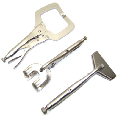 3 pc Locking Welding Clamp Set Locking C no Pad Flat Bill 2 Prong ...