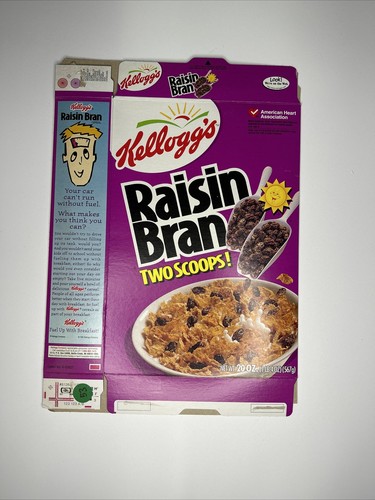 1999 Empty Raisin Bran Two Scoops 20OZ Cereal Box SKU U198/53 | eBay