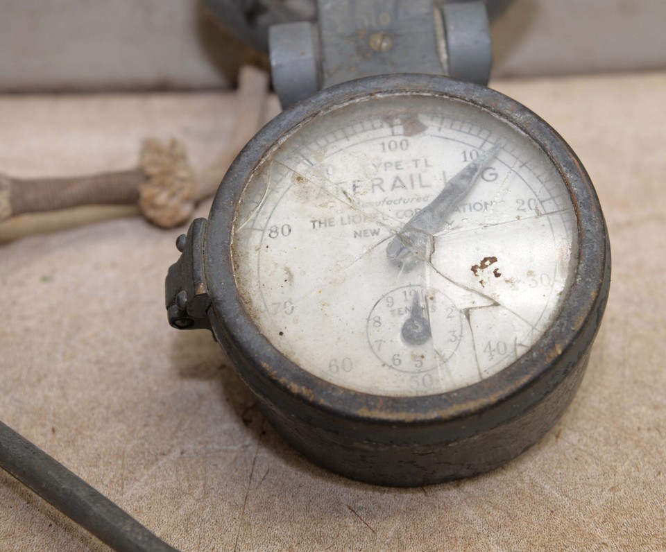 Vintage Lionel Corp Taffrail log brass ship gauge nautical marine boat ...