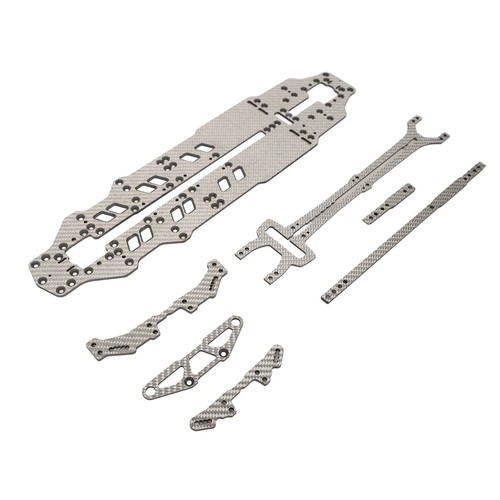 (Silver SSG)Carbon Fiber Chassis Kit Strong Rigidity 1/10 RC Car ...