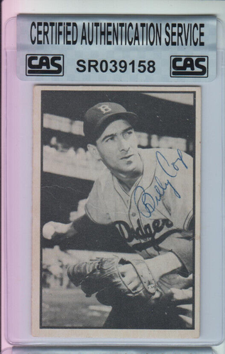 1953 BOWMAN B & W BILLY COX SIGNED / AUTO CARD Brooklyn Dodgers CAS ...