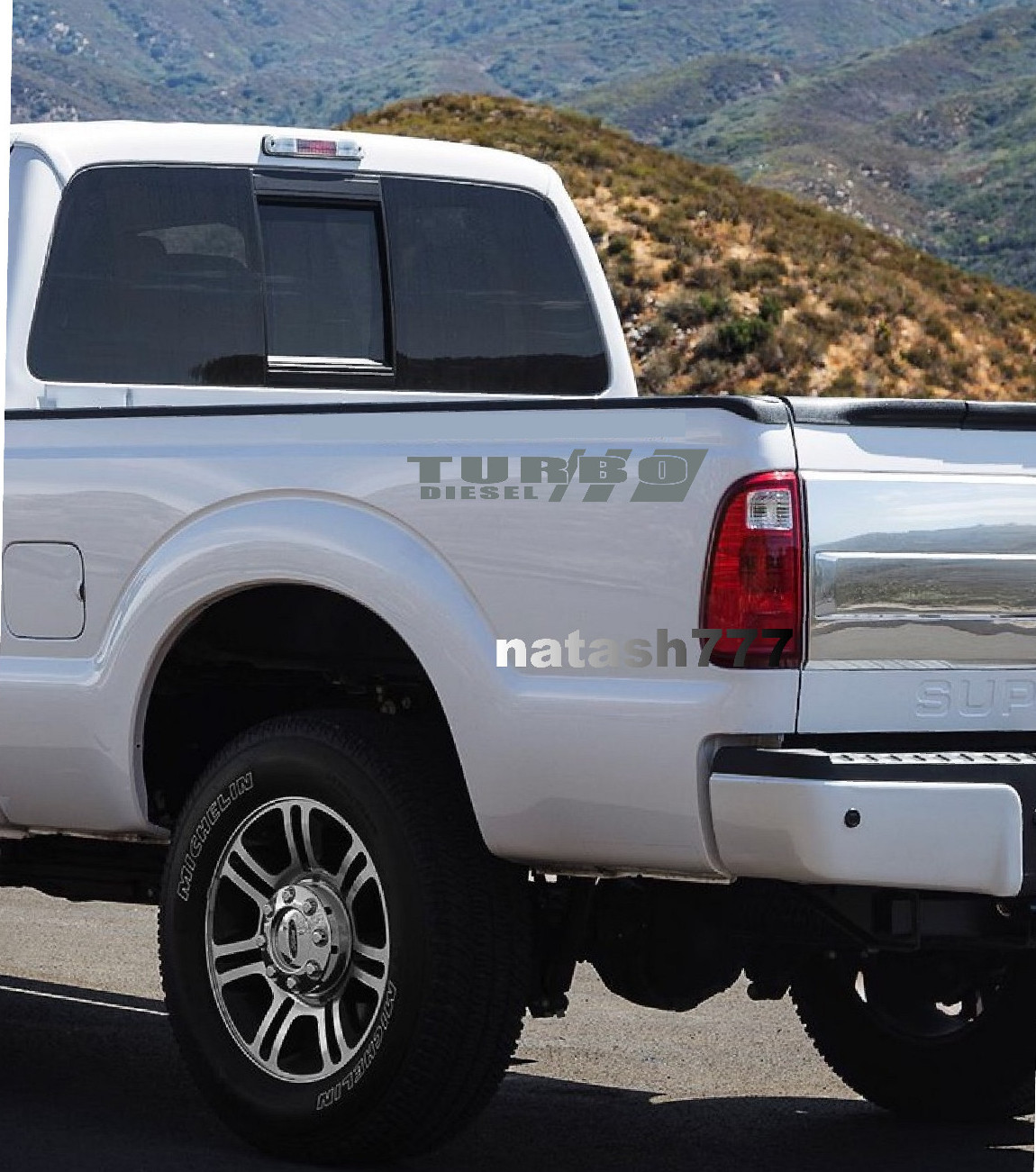 TURBO DIESEL Truck FORD F250 F350 F450 Dually Lariat XLT XL 4x4 Decal ...