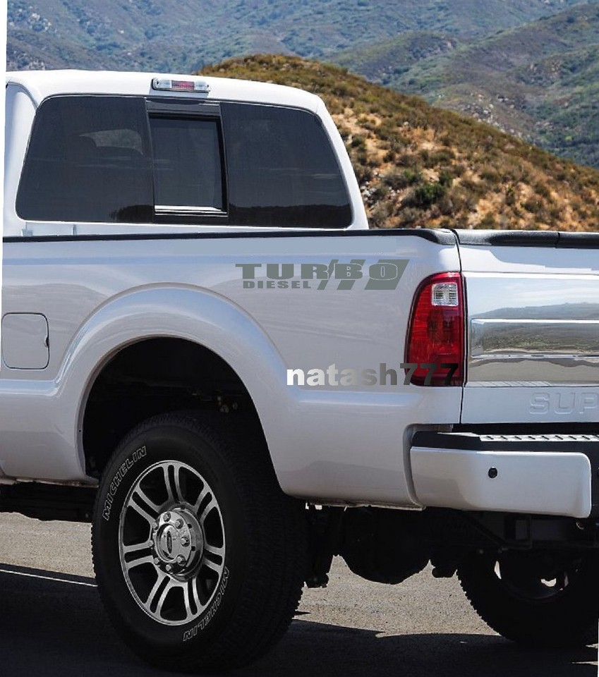 TURBO DIESEL Truck FORD F250 F350 F450 Dually Lariat XLT XL 4x4 Decal ...