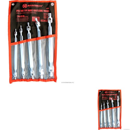 NEW 5PC FLEXIBLE TORX DOUBLE HEAD WRENCH SET SPANNER FLEXIBLE HEAD TOOLS CHROME | eBay
