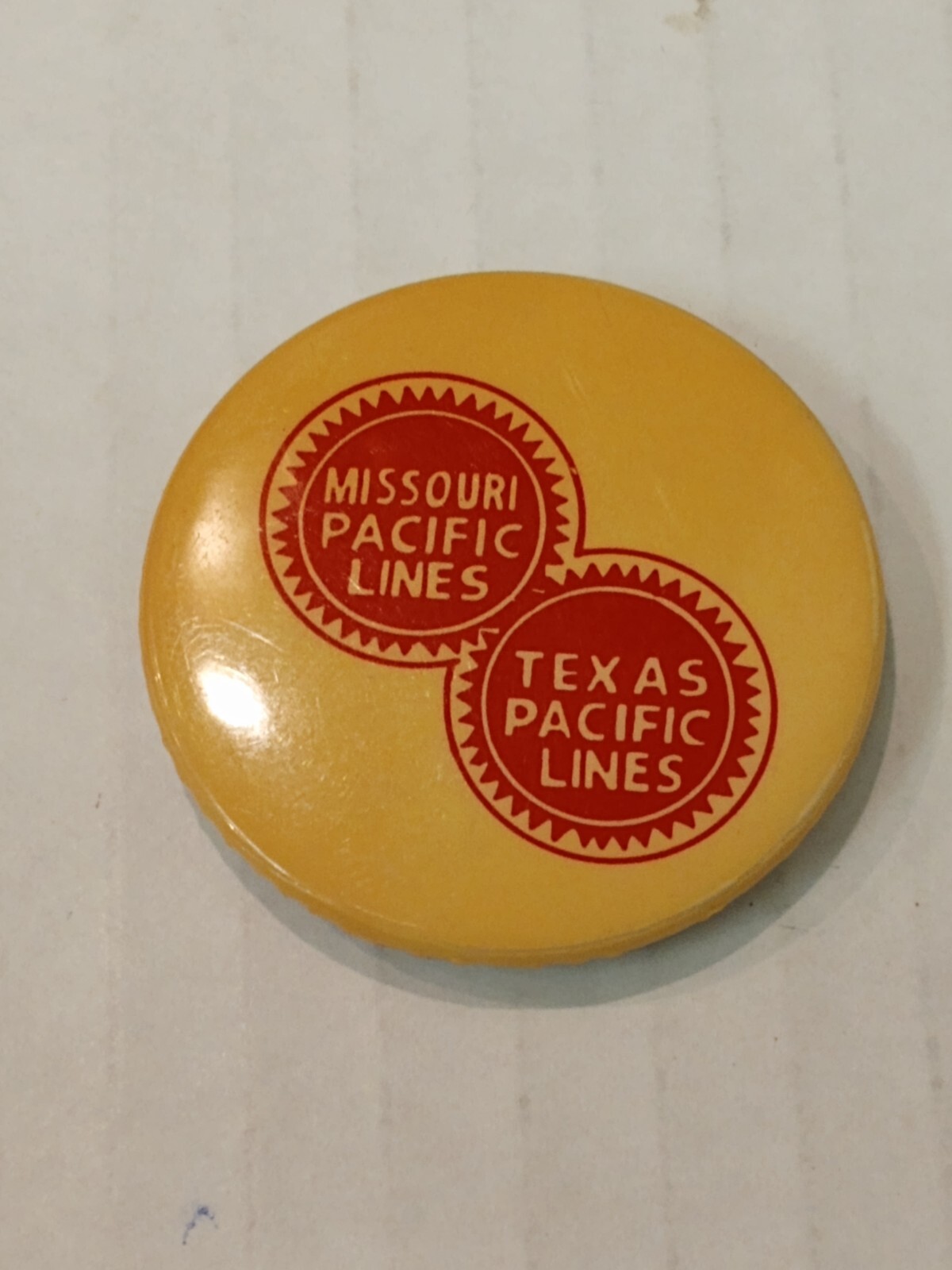 Vintage Missouri Texas Pacific Railroad RR Company Pinback Advertising ...