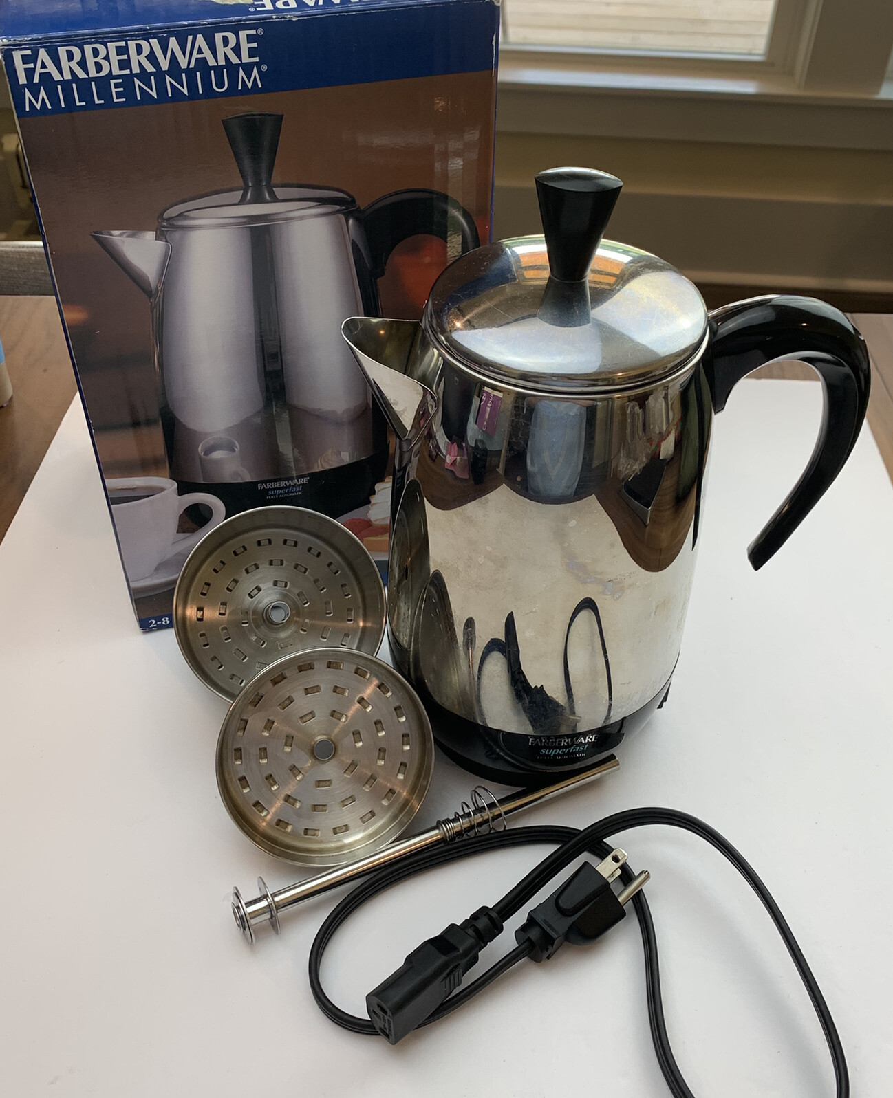FARBERWARE MILLENNIUM 4-6-8 Cup Automatic Electric Percolator Coffee ...