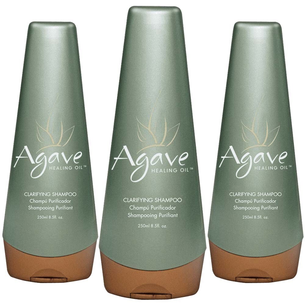 BEAUTY SALON AGAVE HEALING OIL CLARIFYING FRIZZ HAIR SHAMPOO 8.5 OZ 3 ...