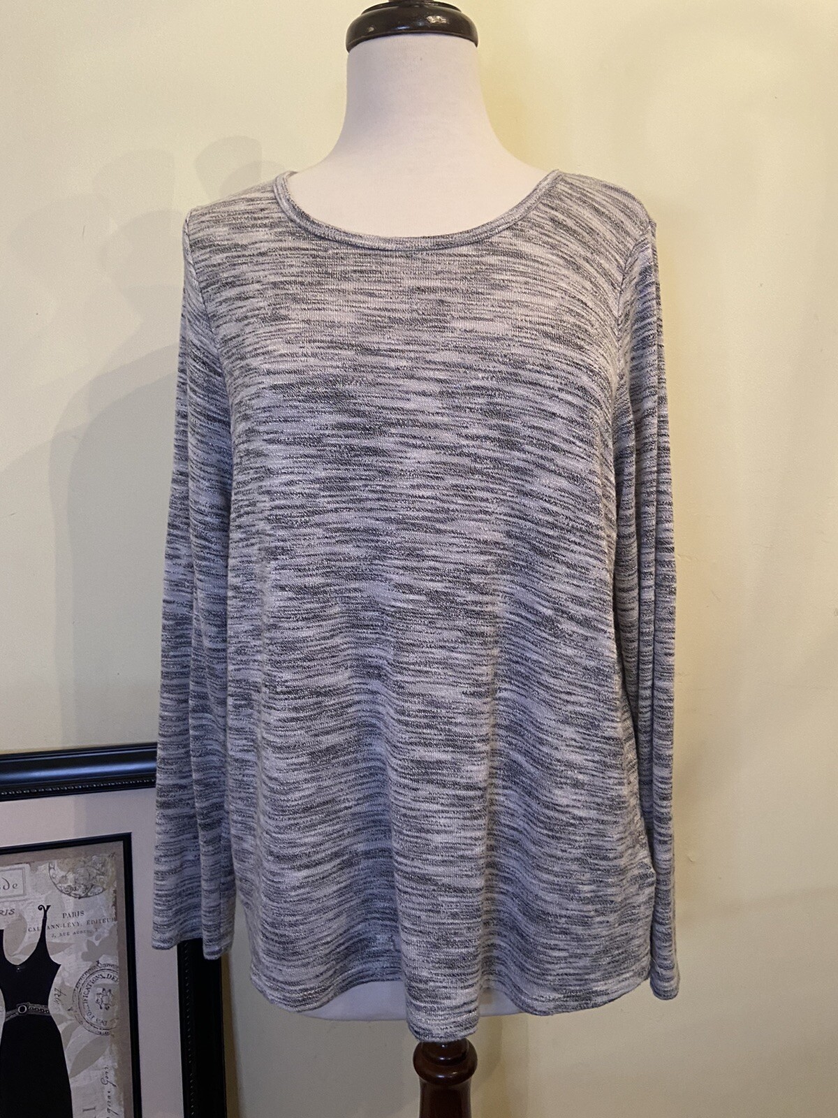 Cupio Sweater Women’s Size XL Marble Gray Soft Long Sleeves Spandex ...