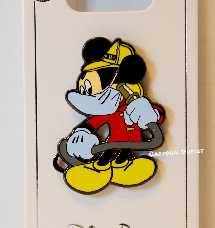 Disney Mickey Mouse Pin Mask New On Card Walt Disney Fireman Fire ...