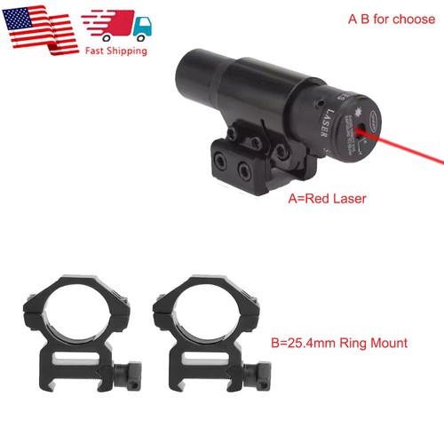 Red Laser Beam Dot Sight Picatinny Rail/Low Profile 25.4mm Scope Ring ...