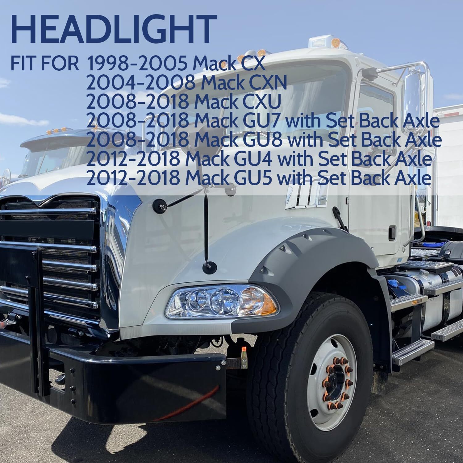 Headlight Assembly Fit for MACK GU4 GU5 GU7 CT713 GU8 CX CXN CXU CTP ...