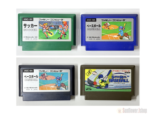 Vap Famicom Games Set of 4 pcs 2 Baseball/Soccer/Super Real baseball ...