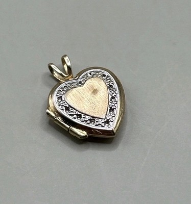 VINTAGE 10K GOLD HEART LOCKET PENDANT FOR ENGRAVING 1 GRAM | eBay