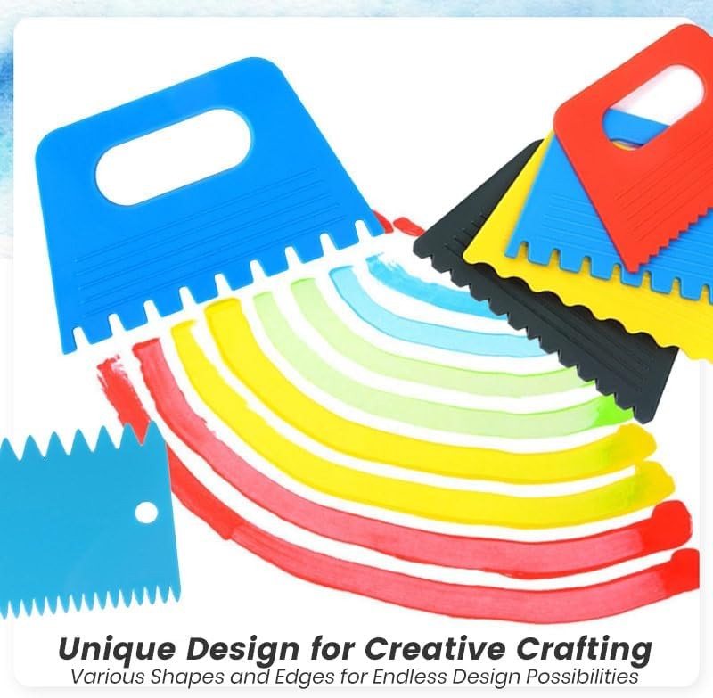 7Pcs Textured Art Supplies Kit Paint Scrapers for Drawing Artists ...