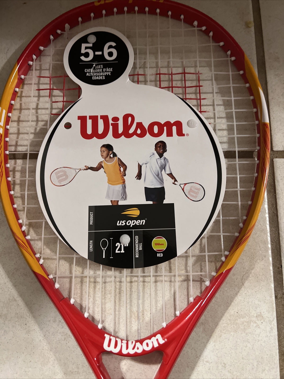 Wilson US Open 21" Junior Youth Tennis Racket ORANGE/ RED 3 1/2" | eBay