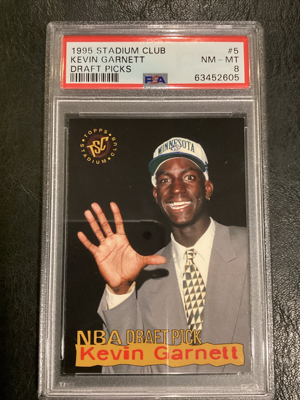 1995-96 Topps Stadium Club Kevin Garnett Draft Picks Rookie #5 PSA 8 NM ...