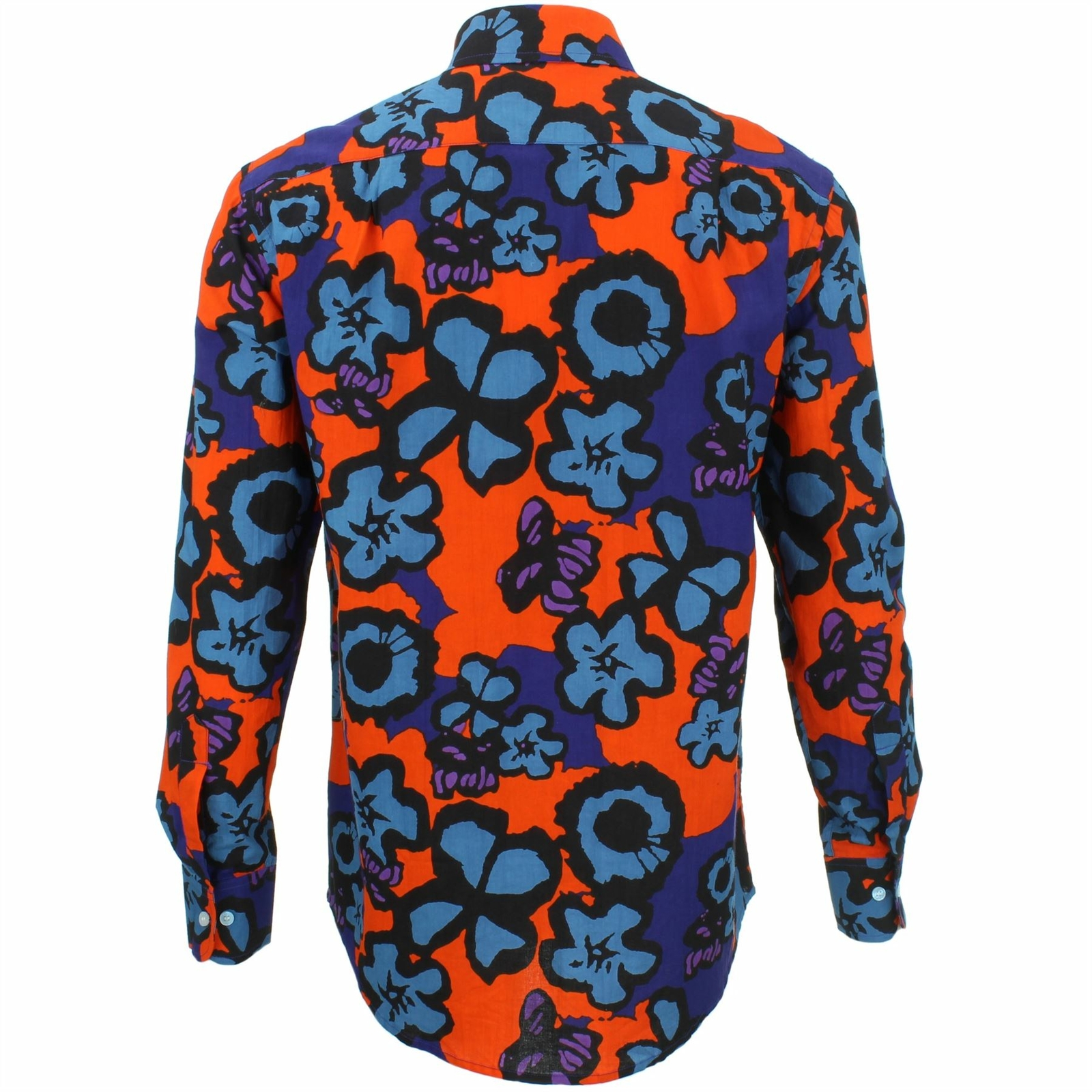 Mens Shirt Loud Originals REGULAR FIT Floral Blue Retro Psychedelic ...