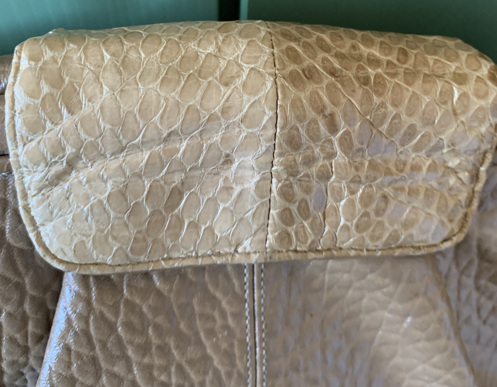 Sharif Vintage Exotic Snake Skin Embossed Leather Han… - Gem