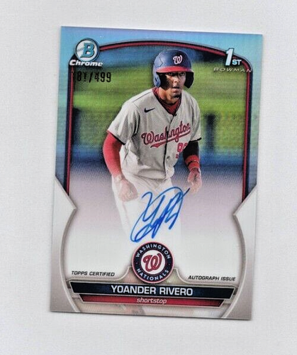2023 Bowman Chrome - Yoander Rivero Prospect Auto Refractor #/499 #CPA ...