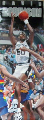 DAVID ROBINSON San Antonio Spurs 1990 Vintage Door-Sized 26x76 POSTER ...