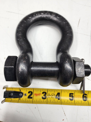 Chicago Hardware 205504 1” 8-1/2 Ton WLL Black Bolt Type Anchor Shackle ...
