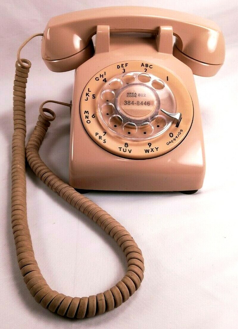 Vintage Beige Telephone Western Electric Model TELEC Desk Home Office ...