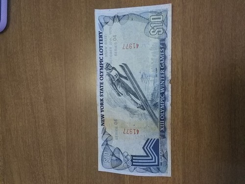 Nys Olympic Lottery $10 1980 Olympics XIII Olympic Winter Games Note | eBay