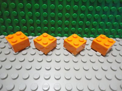 Lego 4 Orange 2x2 brick block NEW | eBay