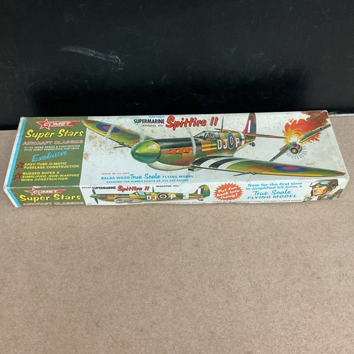 Comet British Supermarine Spitfire II Flying Balsa Wood Scale Model Kit ...