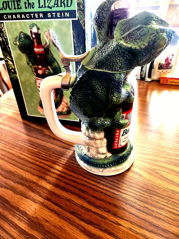 Budweiser Louie The Lizard Beer Stein W/Original Box Vintage 1997 | eBay