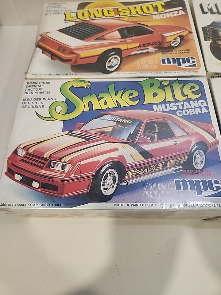 Lot Of 4 Vintage NEW MPC 1980 Model Car Kits 1/25 Scale Kit Mustang ...