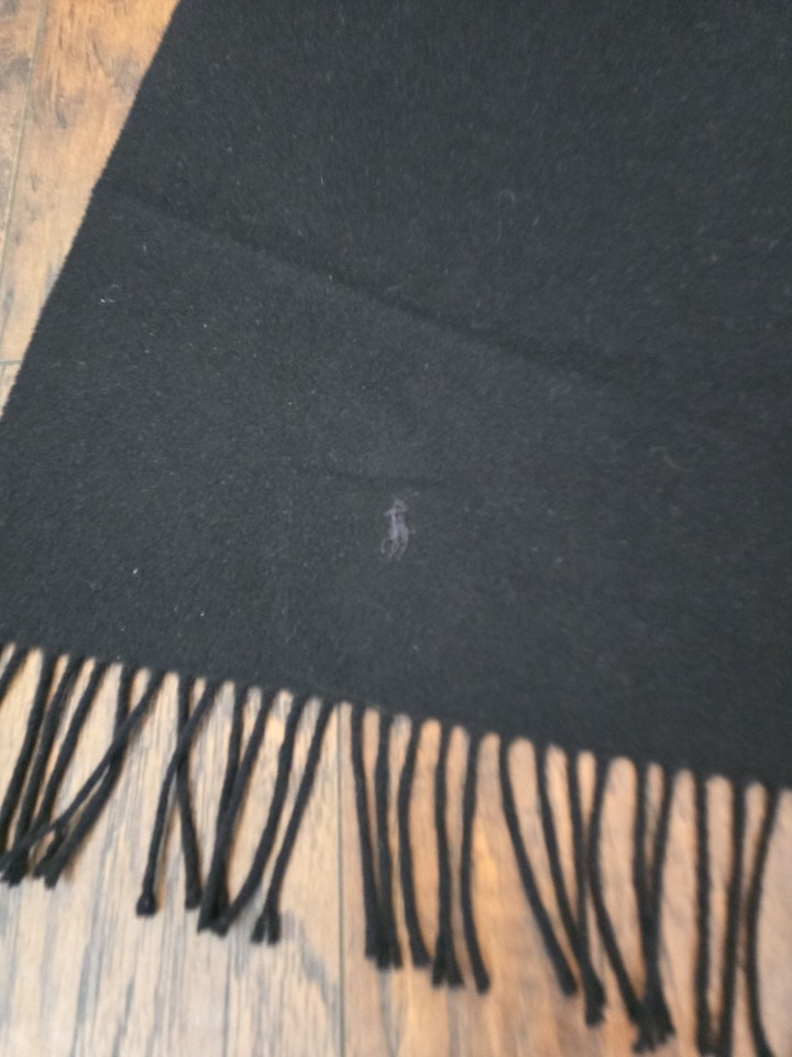 Polo Ralph Lauren Purple Label Cashmere Scarf Black Tassels 60 X 12 | eBay