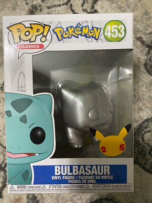 Funko Pop! Pokemon Bulbasaur Metallic Silver #453 25th Anniversary ...