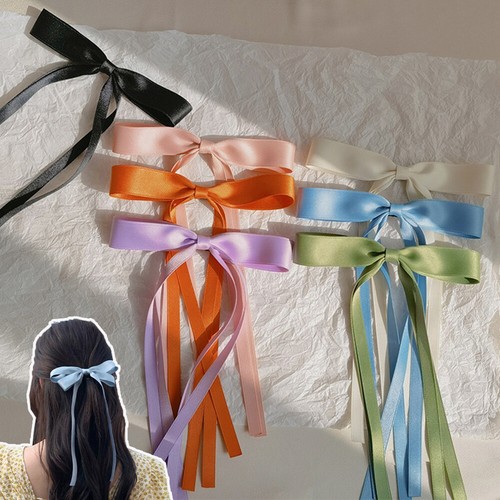 Ribbon Bowknot Hair Clips Hair Accessories Braided Long Streamers Hair ...