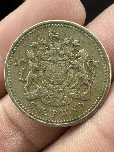 1983 QUEEN ELIZABETH II ONE POUND COIN RARE proof (up side down Writing ...