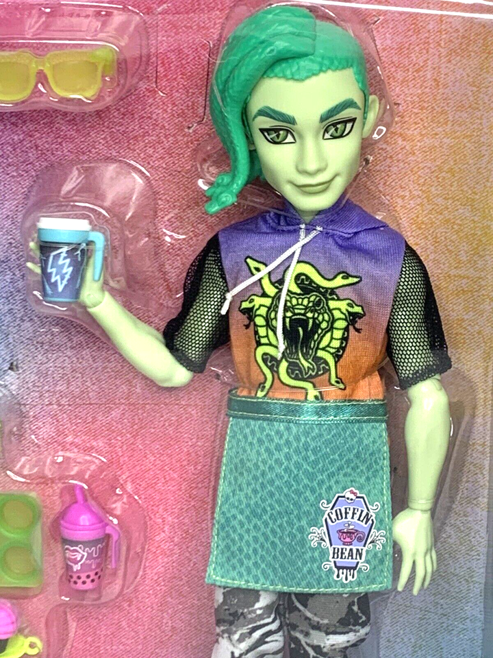 Monster High Deuce Gordon & Frankie Stein Coffee Break Set G3 Reboot ...