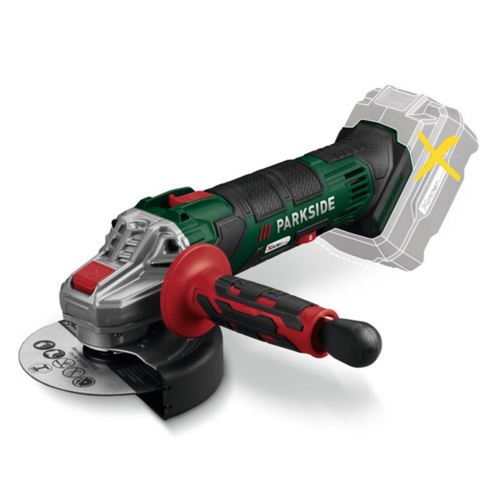 Parkside PWSA 20-Li D4 20V 125mm Cordless Angle Grinder (Tool + Case ...