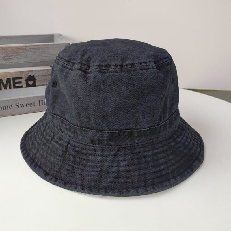 Unisex Oversize Big Head Bucket Hat Washed Distressed Cotton Anti UV ...