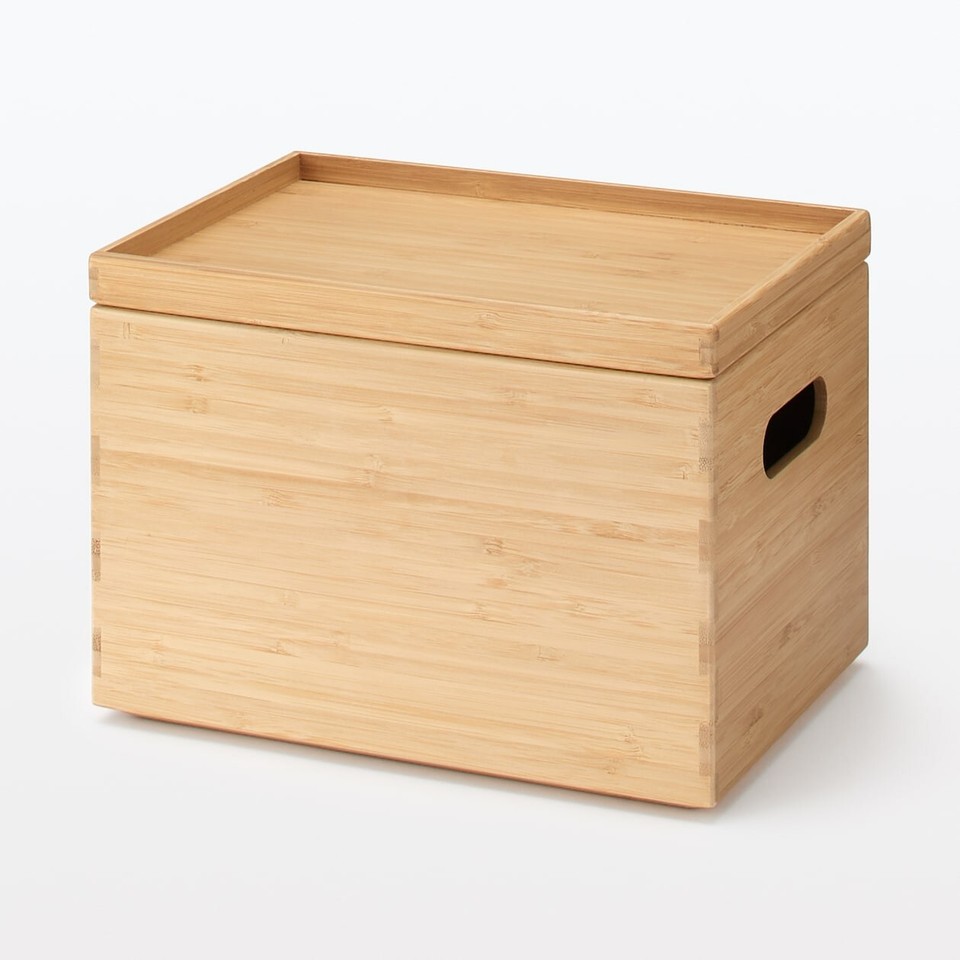 MUJI Stackable Bamboo Rectangular Box Half Medium 26cm x 18.5cm x 16 ...