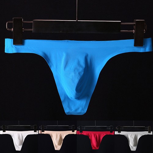 Ultra-thin Seamless Thong Men G Strings and Thongs Men Pouch Ice Silk ...