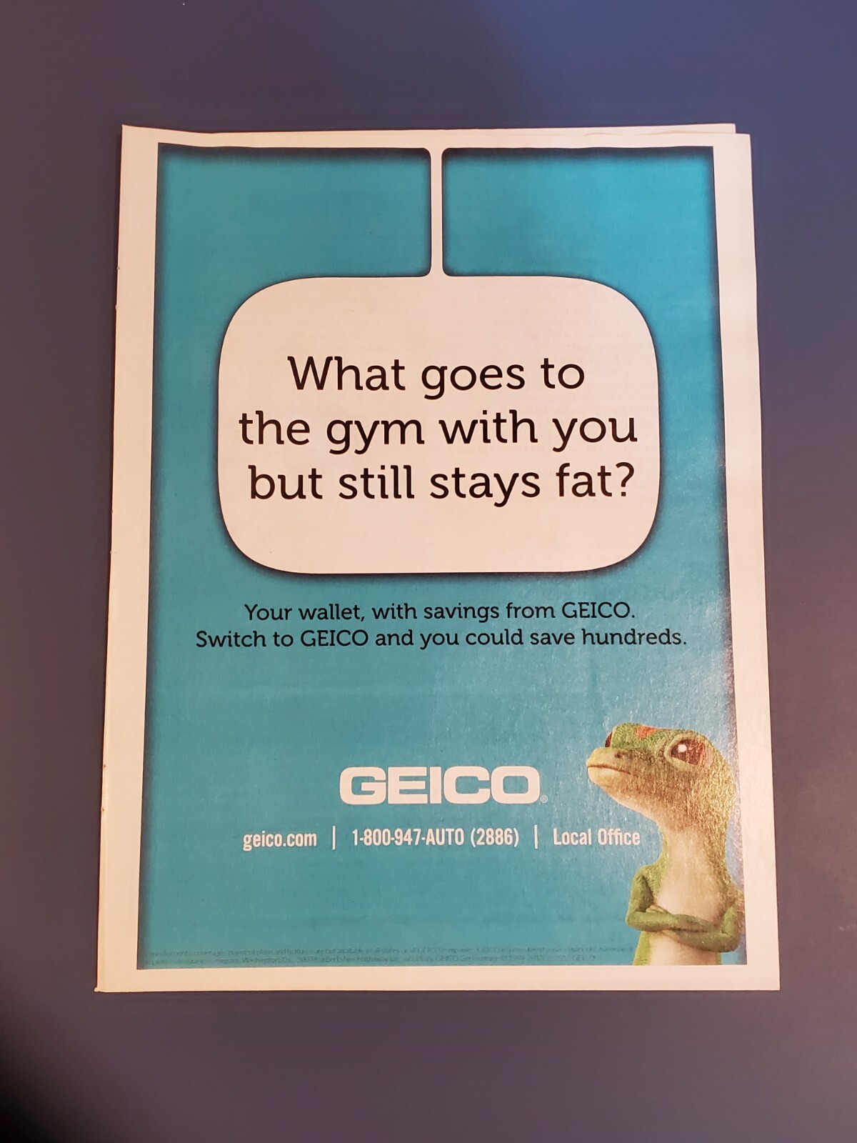 GEICO "Gecko" Ad 8" X 11" Vintage INSURANCE Photo Poster | eBay
