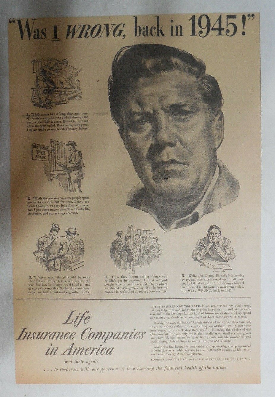 Life Insurance World War Two Ad:Norman Rockwell ! from 1945 Size: 10 x ...