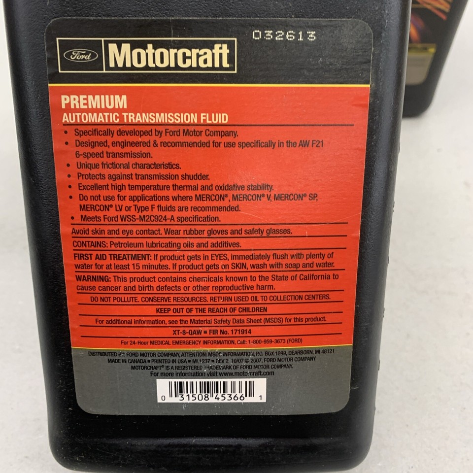 Motorcraft XT-8-QAW Premium Automatic Transmission Fluid Case of 6 ...