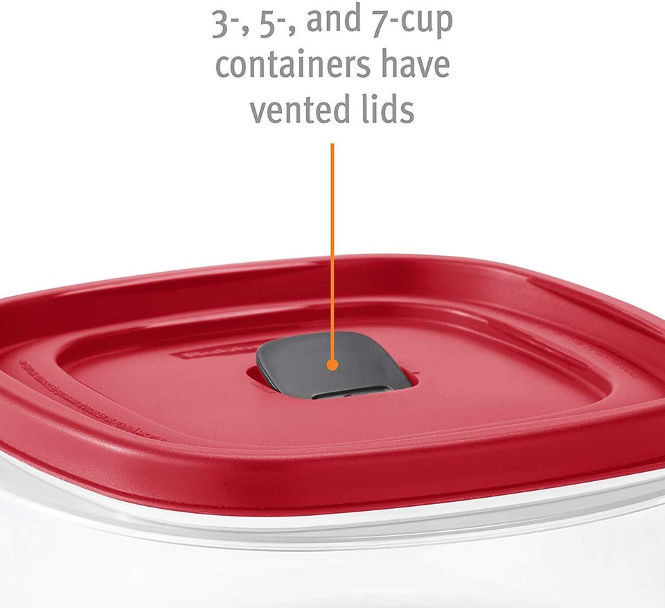 Rubbermaid Red Food Storage Containers with Easy Find Lids 3 Pack 5 Cup ...